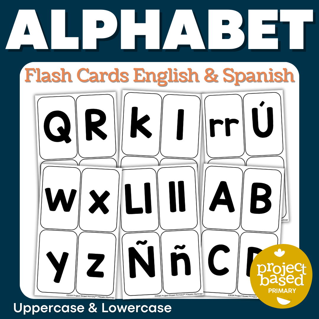 Alphabet Letter Flash Cards Bilingual English & Spanish – Project Based ...