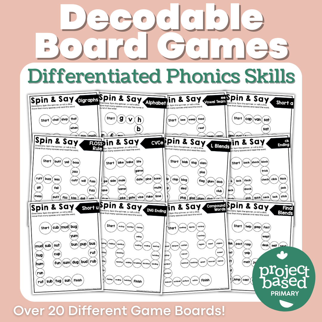 Decodable Phonics Board Games – Project Based Primary