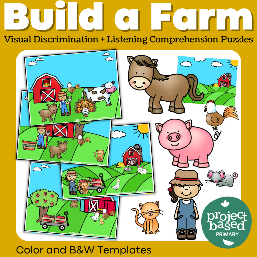 Build A Farm Visual Discrimination & Listening Comprehension Puzzles ...