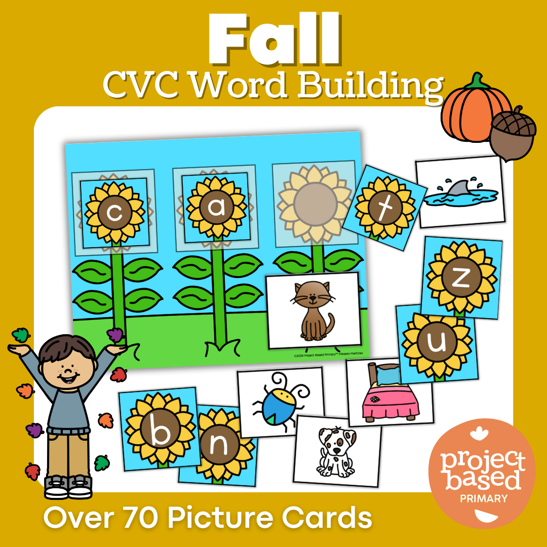 Fall CVC Word Building Segmenting and Blending – Project Based Primary