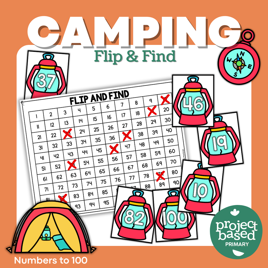 Camping Flip and Find 100 Chart Number Recognition Game – Project Based ...