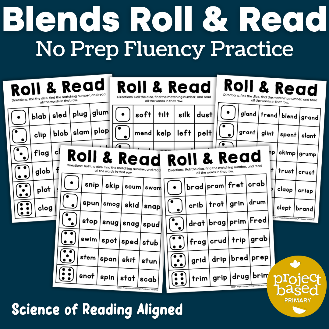 Blends Roll and Read No Prep Pack – Project Based Primary