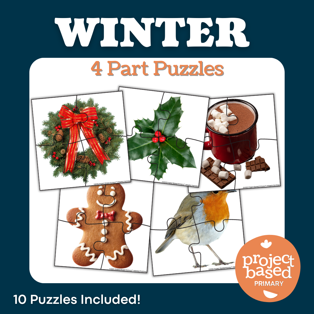 Winter 4 Piece Jigsaw Puzzles – Project Based Primary