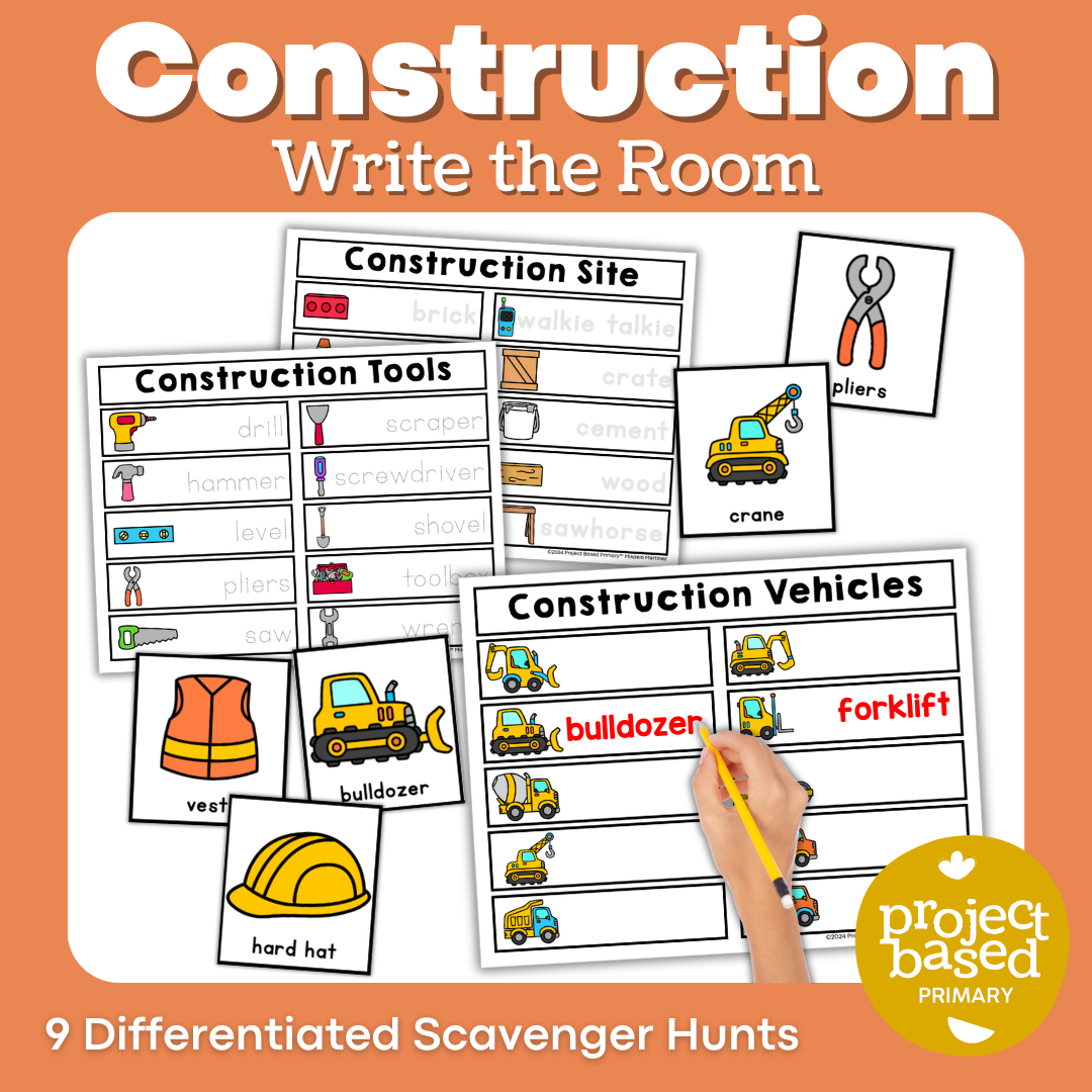 Construction Write the Room Scavenger Hunt – Project Based Primary