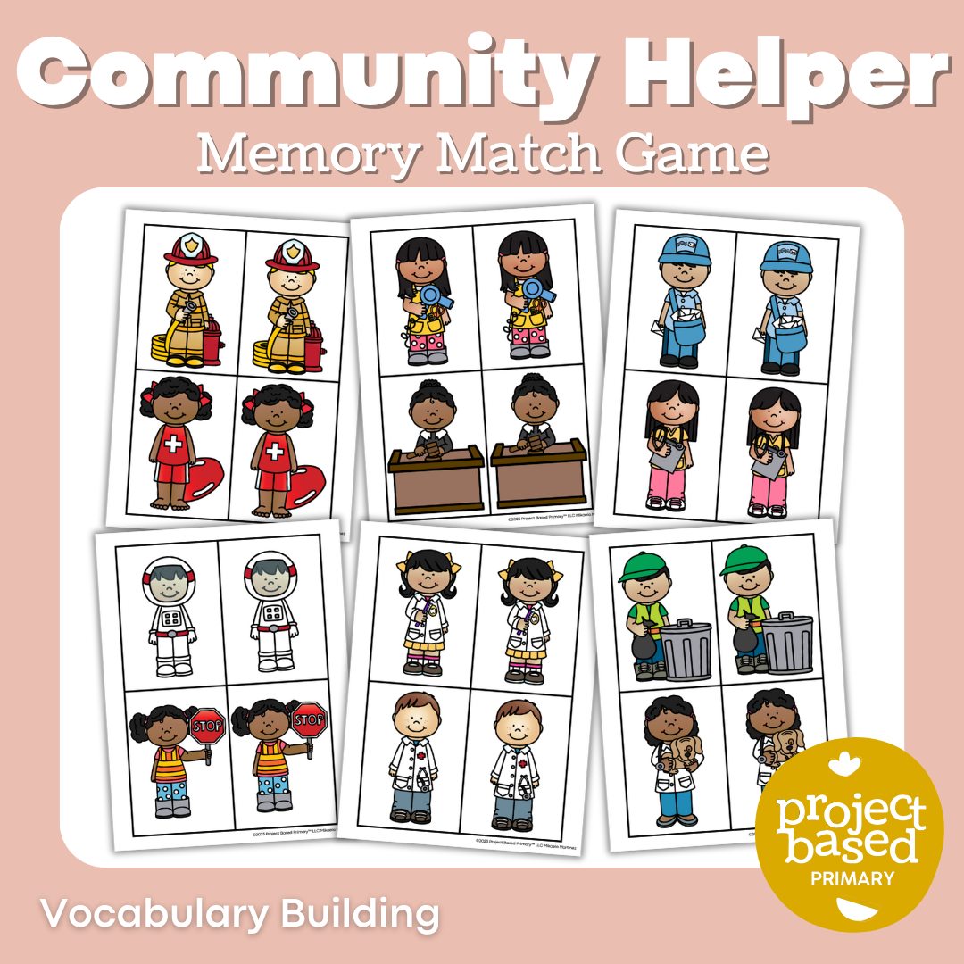 Community Helper Memory Match Game – Project Based Primary