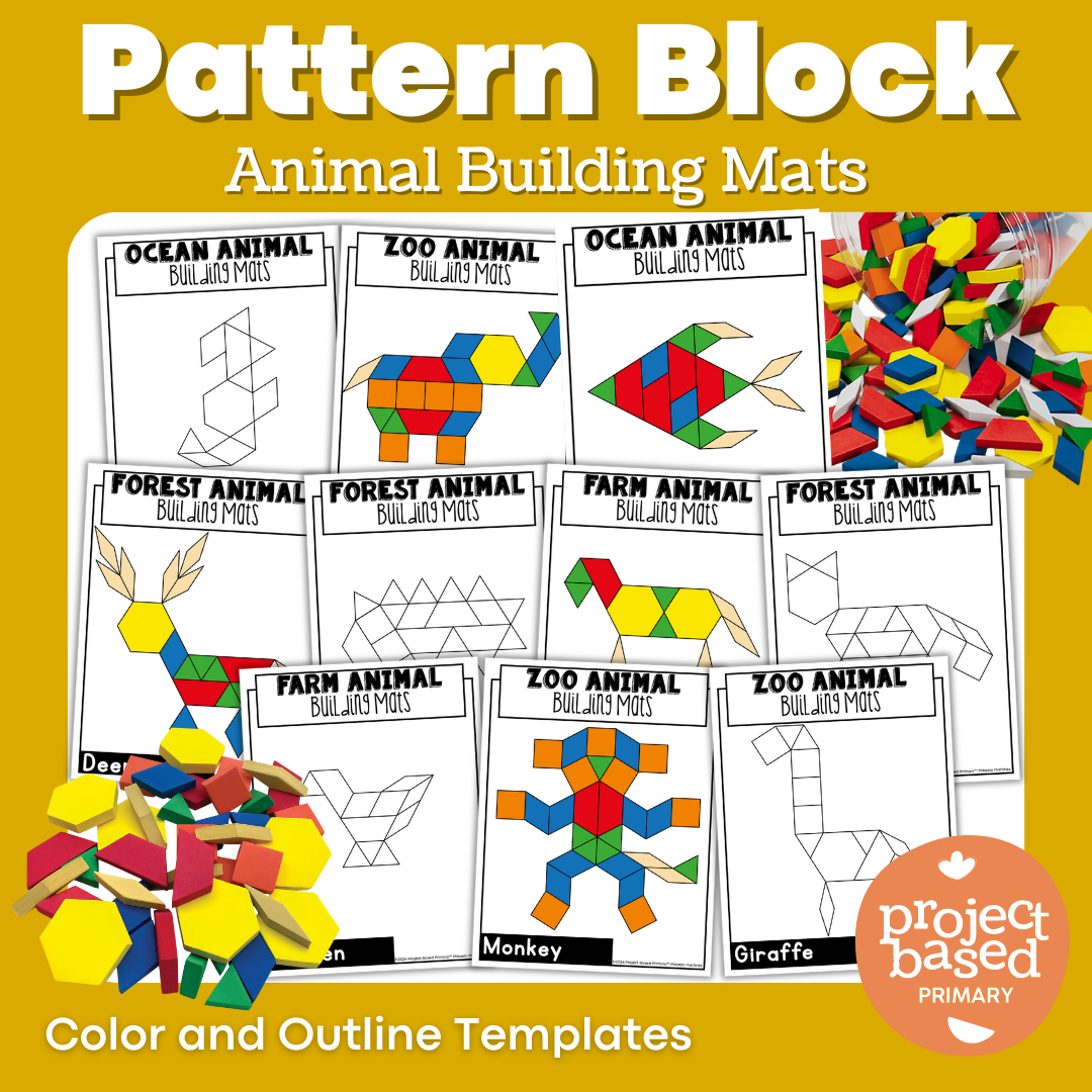 Animal Pattern Block Mats Zoo, Ocean, Farm, Forest – Project Based Primary