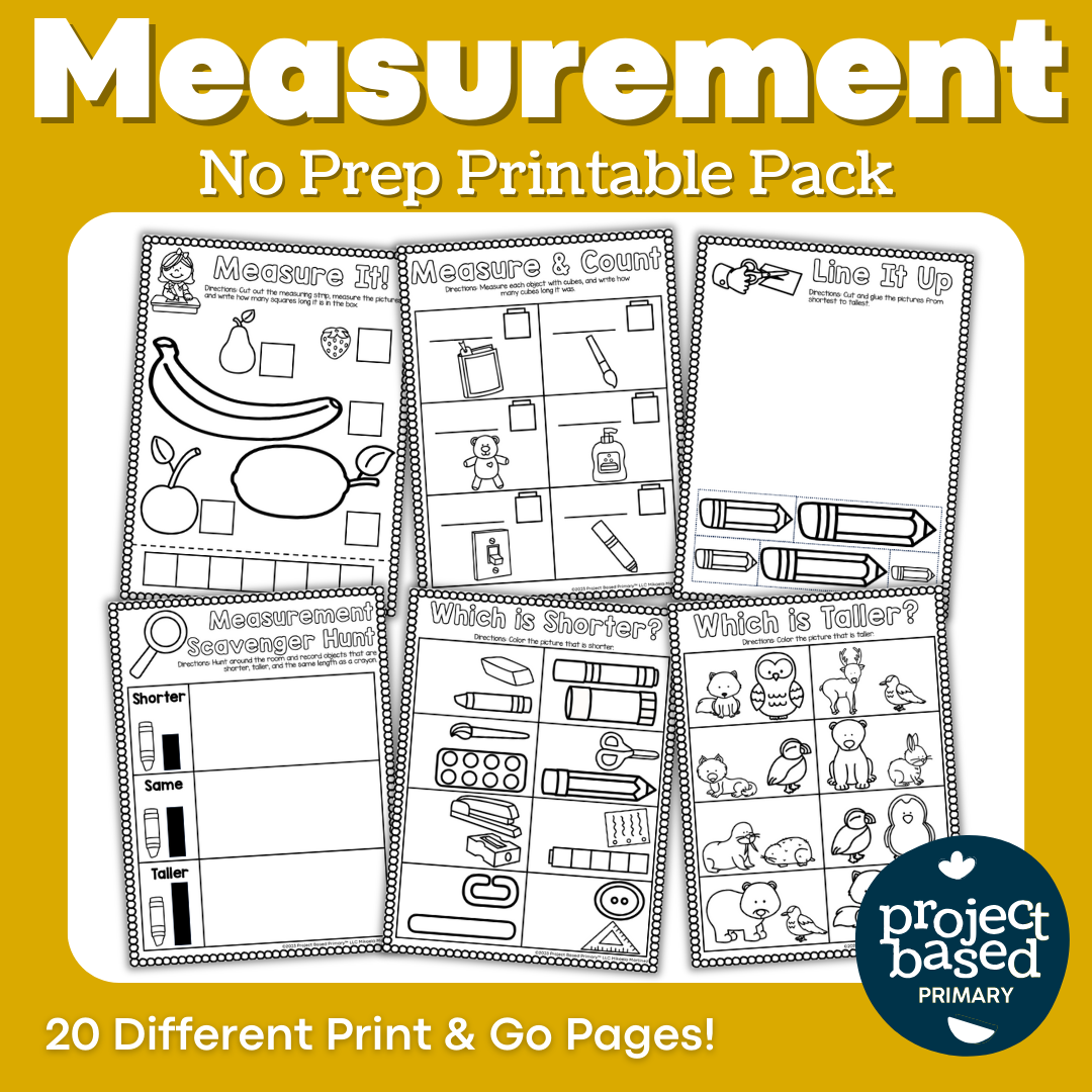 Measurement No Prep Printables Pack – Project Based Primary