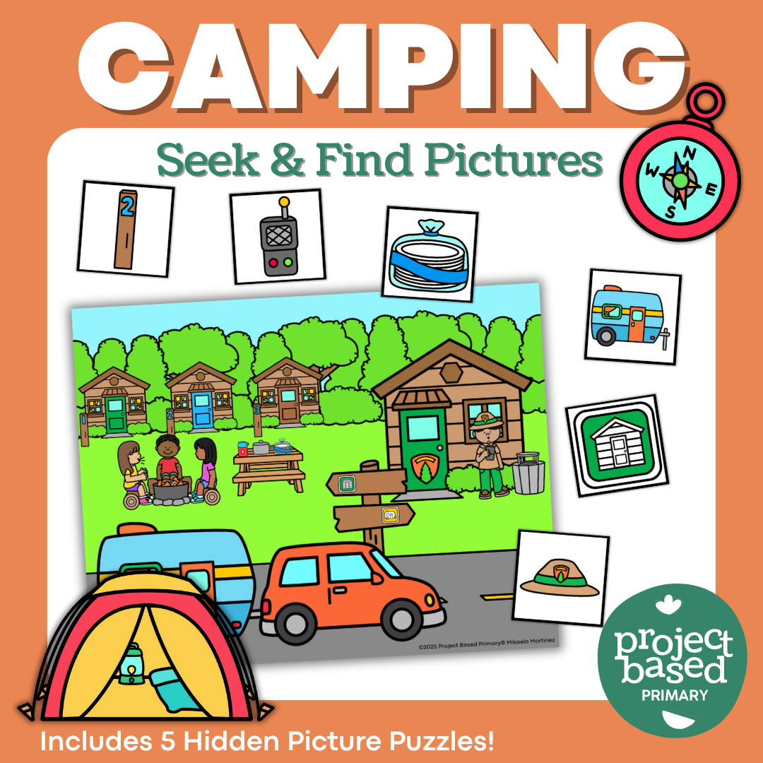 Camping Seek & Find Visual Discrimination Hidden Picture Mats – Project ...