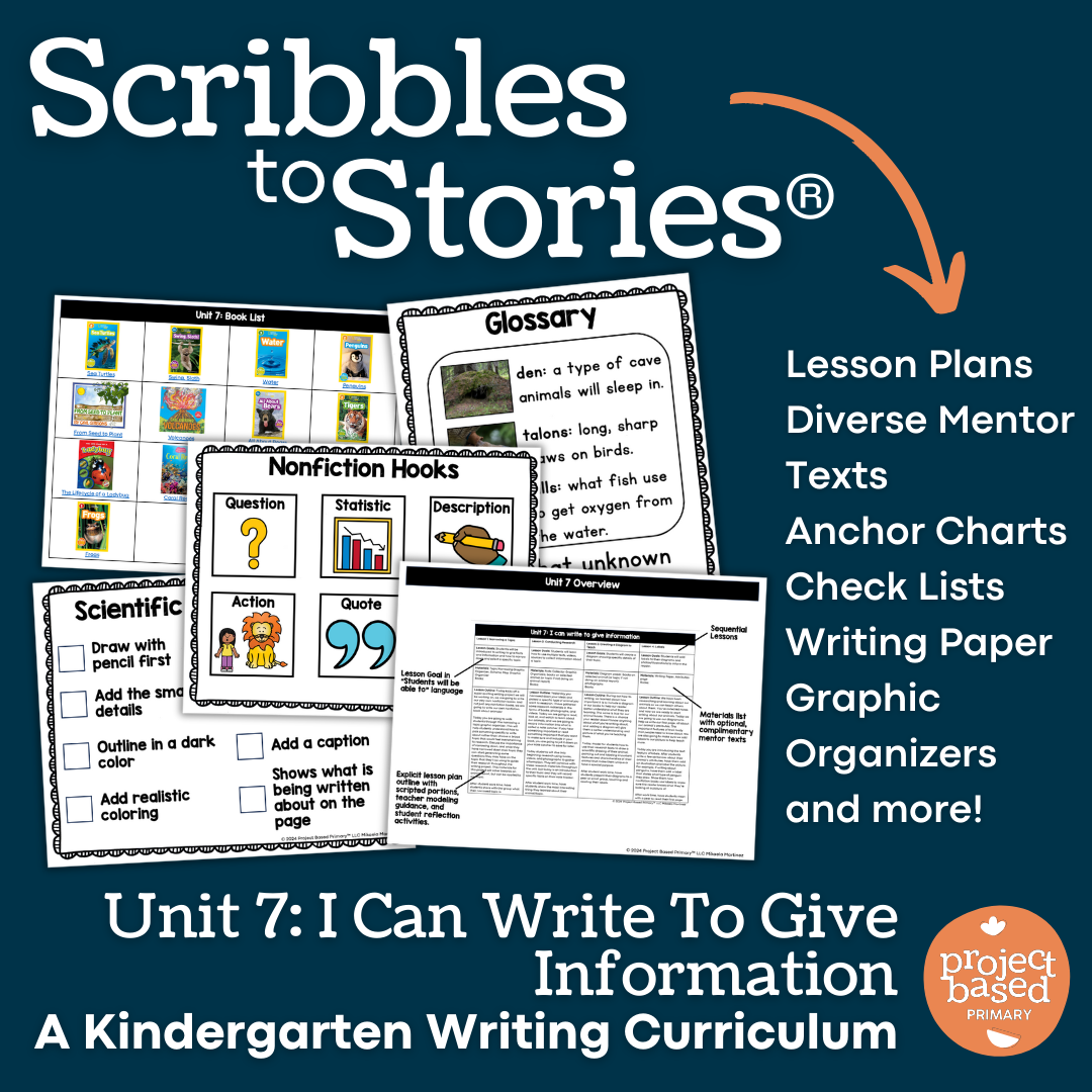Kindergarten Writing Scribbles to Stories® Unit 7: I Can Write Informa ...