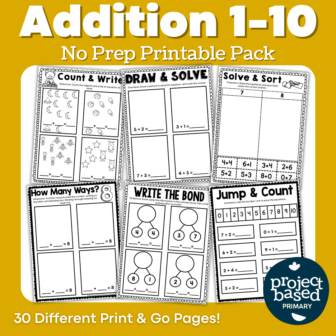 Addition to 10 No Prep Pack – Project Based Primary