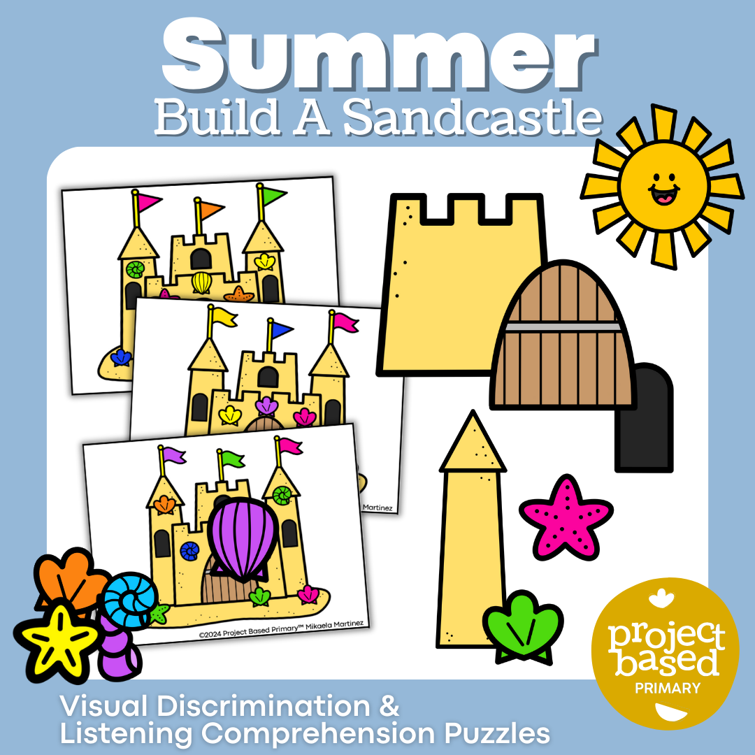 Build A Sandcastle Visual Discrimination & Listening Comprehension Puz ...