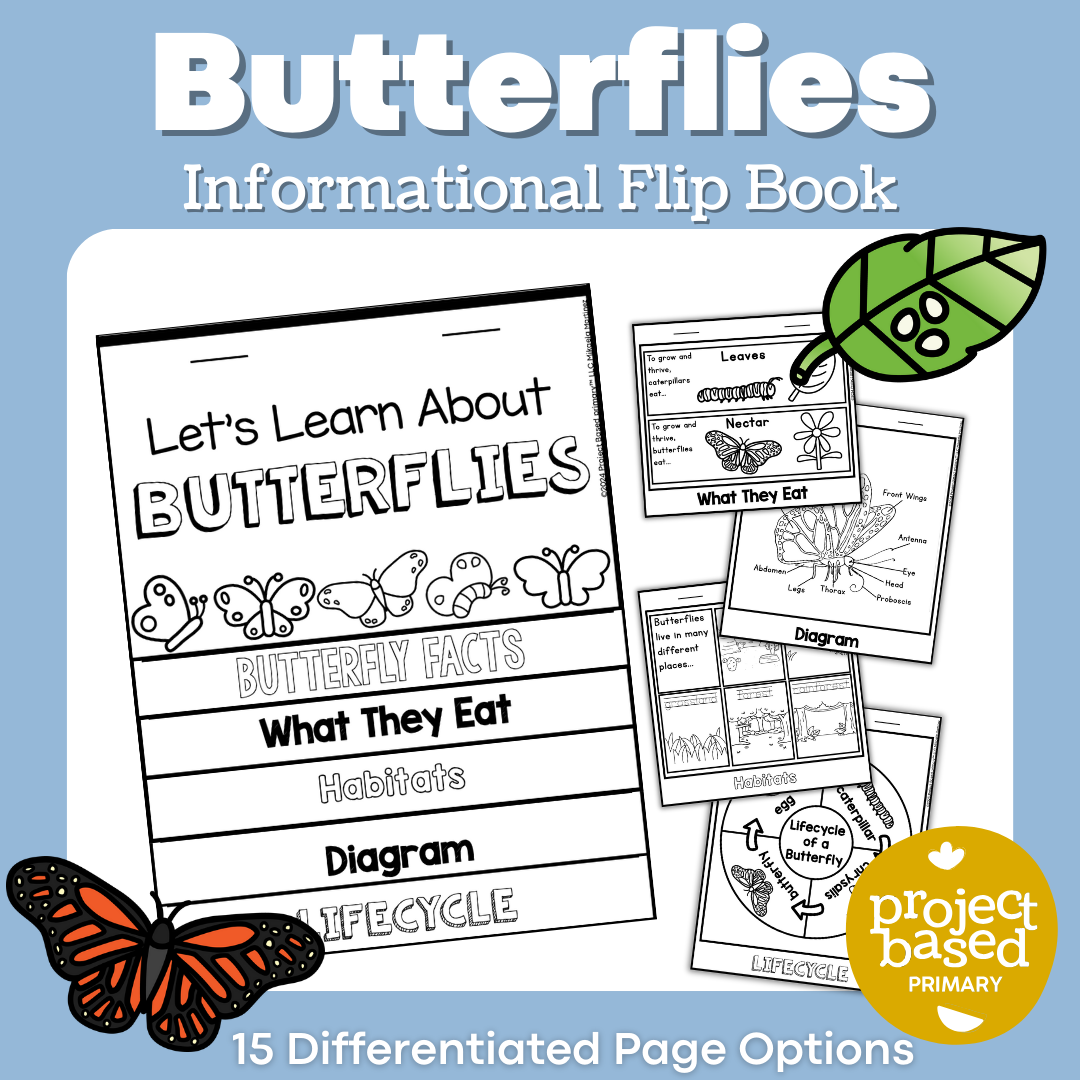All About Butterflies Flip Book – Project Based Primary