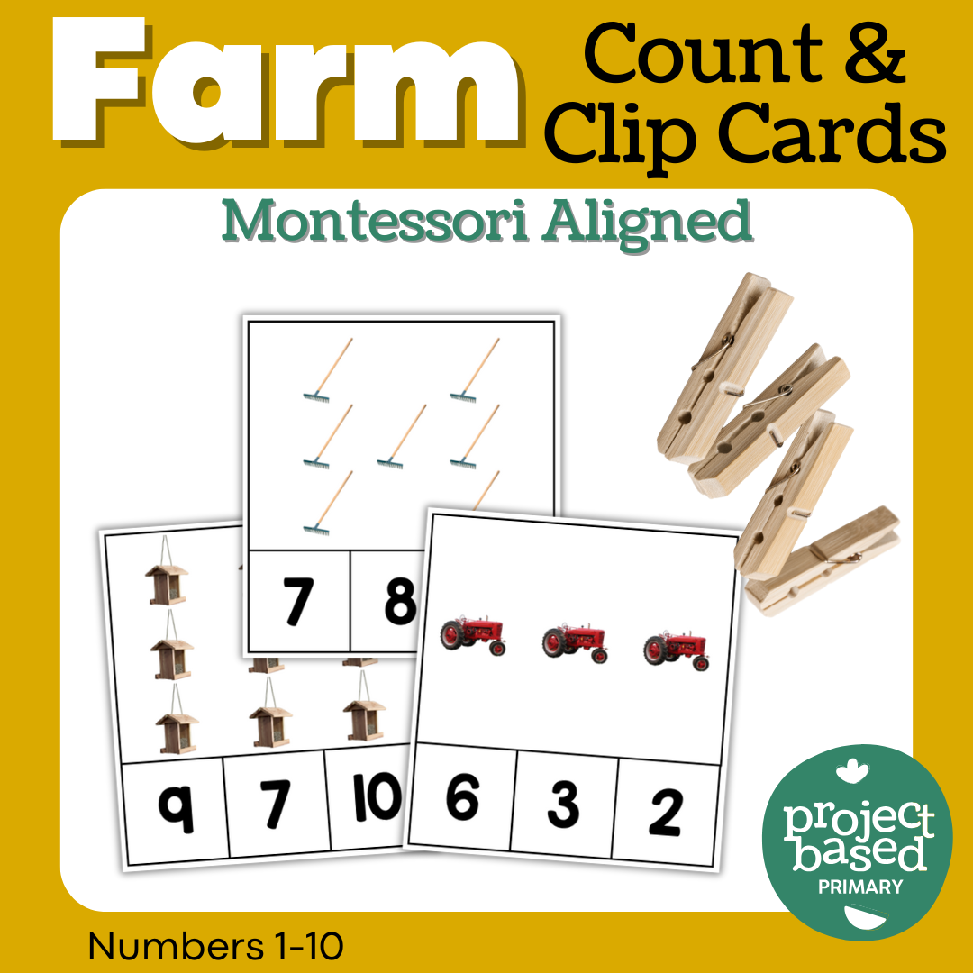 Farm Themed Count and Clip Cards – Project Based Primary