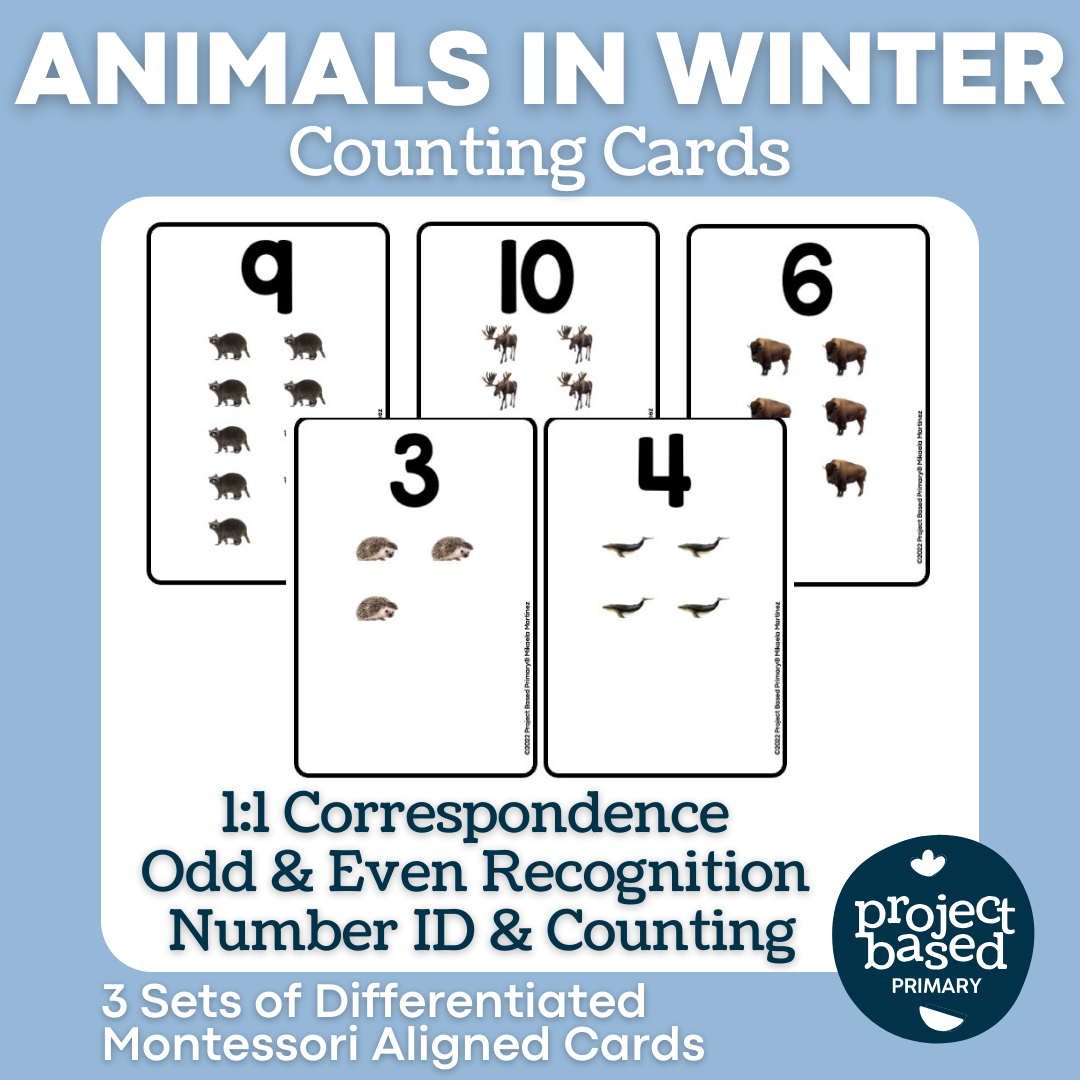 Animals in Winter: Counting Cards – Project Based Primary