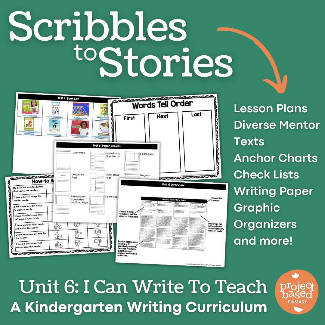 Kindergarten Writing Scribbles to Stories® Unit 6: I Can Write To Teac ...