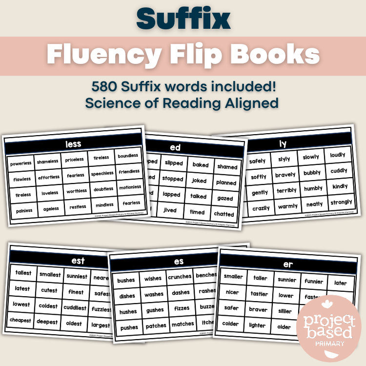 Suffixes Fluency Flip Book – Project Based Primary