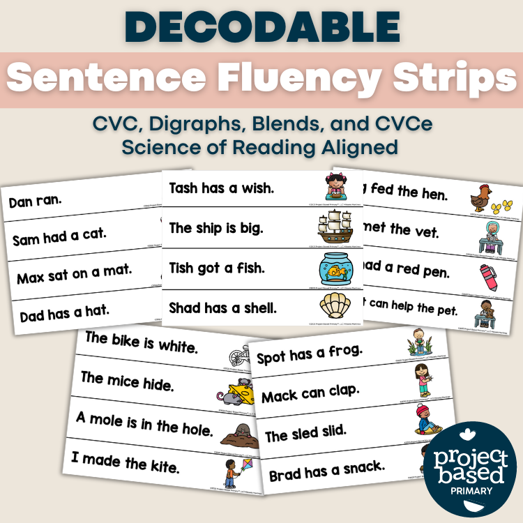 Decodable Fluency Sentence Strips – Project Based Primary