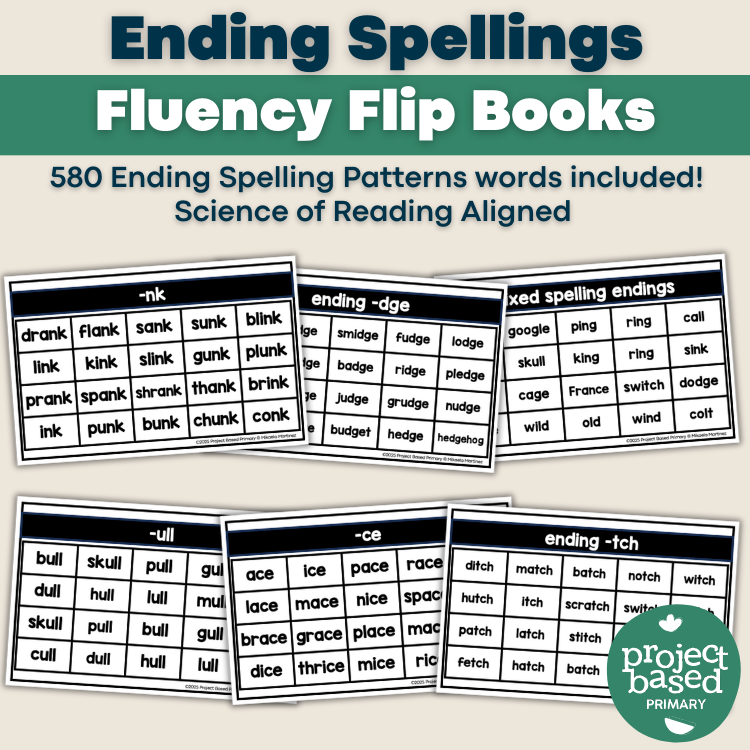 Ending Spelling Patterns Fluency Flip Book – Project Based Primary